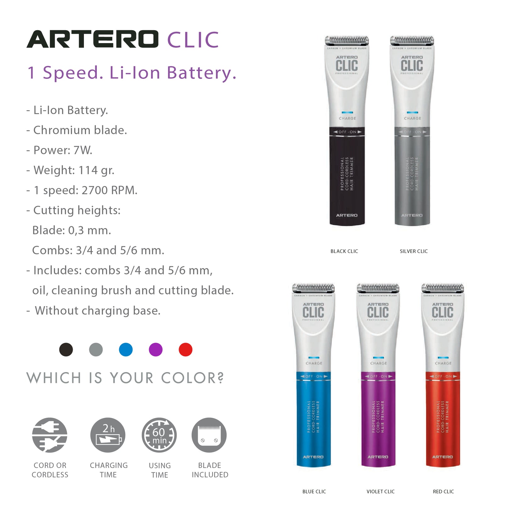 Trimmer Clic (5 Colours) – ARTERO Singapore
